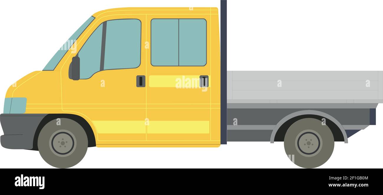 Big yellow cargo truck on a white background - Vector illustration ...