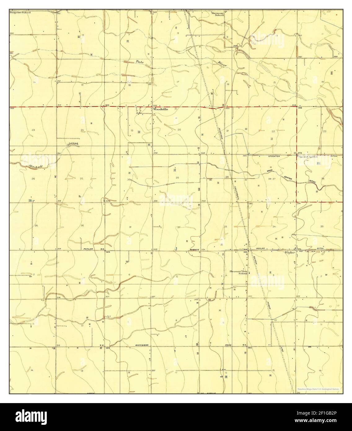 Woodville, California, map 1928, 1:31680, United States of America by ...