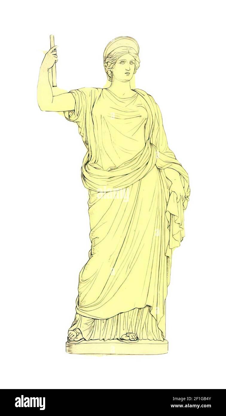 An illustration of the portrait of a Greek goddess isolated on a white ...