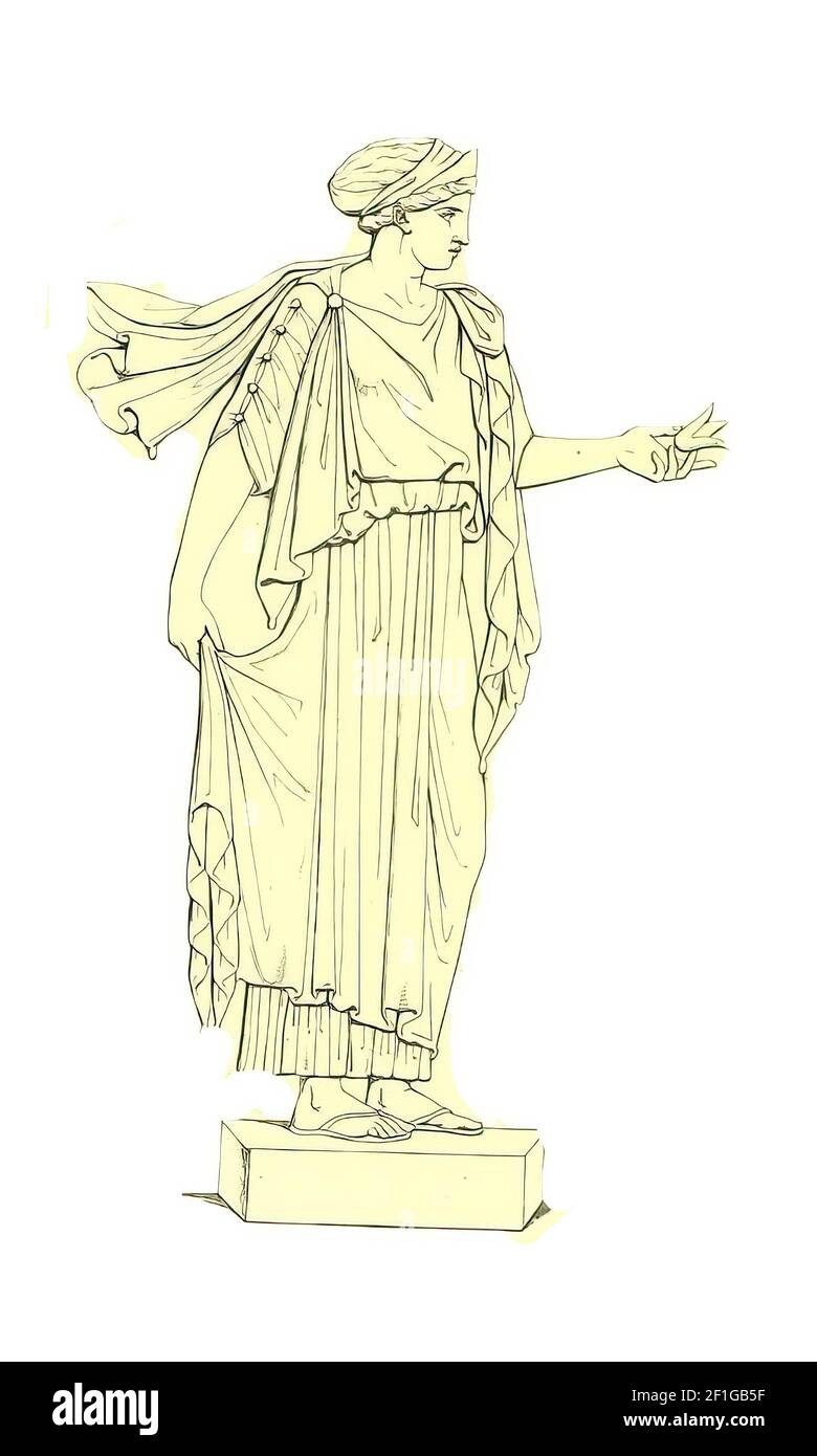 An illustration of the portrait of a Greek goddess isolated on a white ...