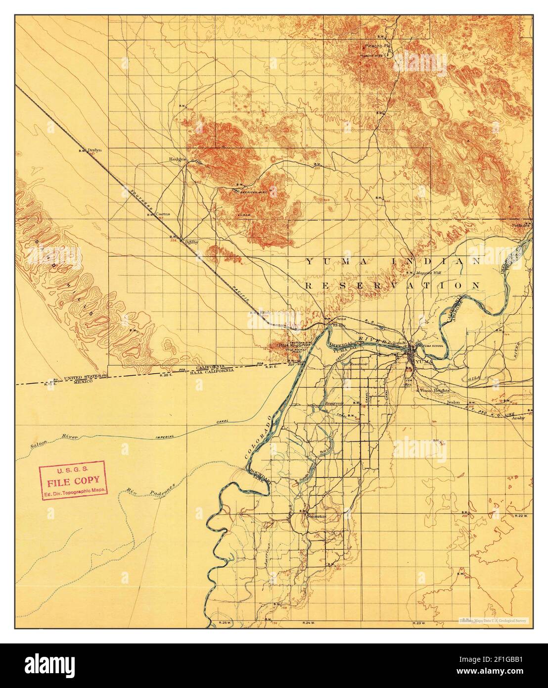 Yuma, California, map 1905, 1:125000, United States of America by ...