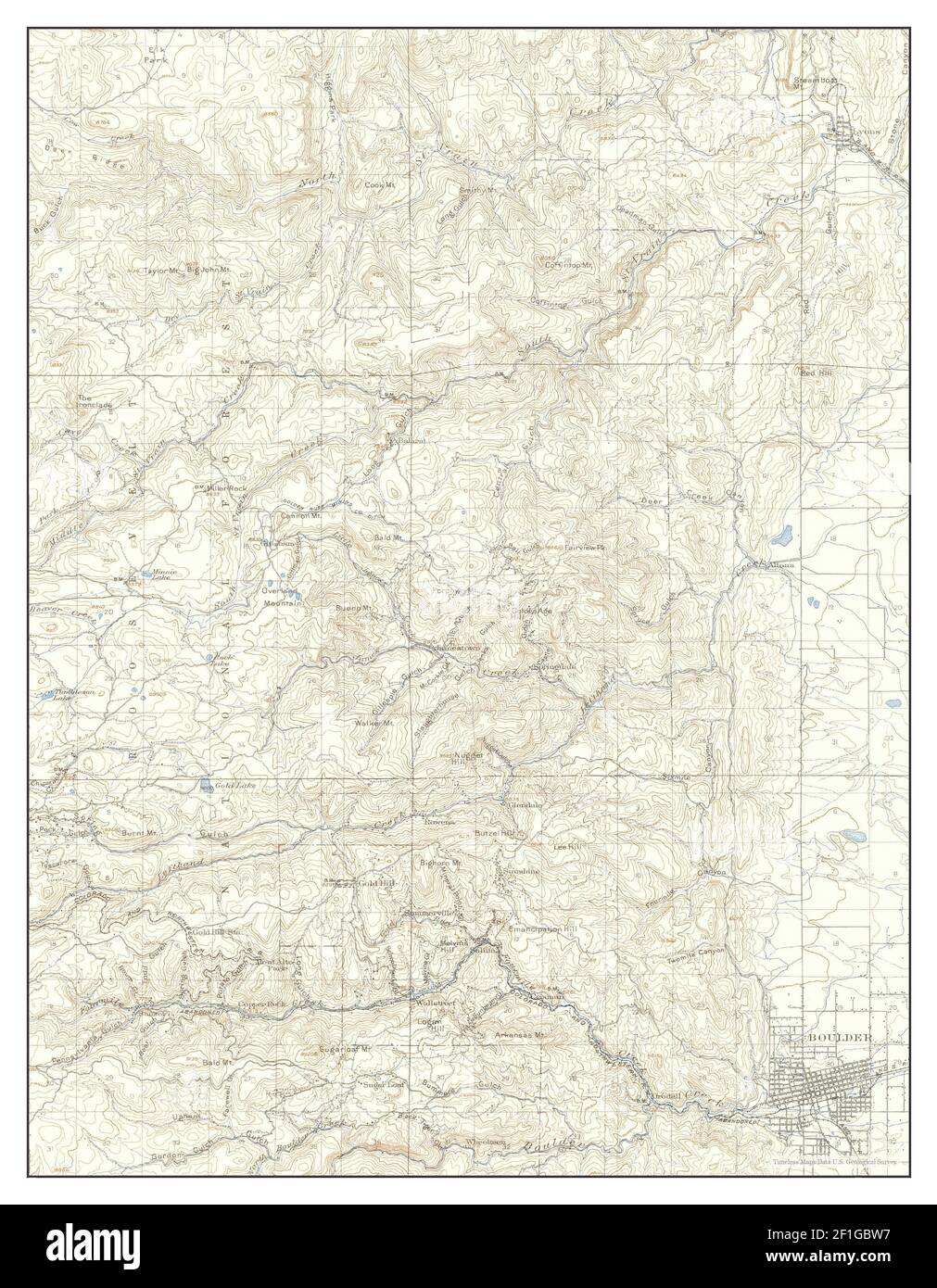 Boulder, Colorado, map 1902, 1:62500, United States of America by ...