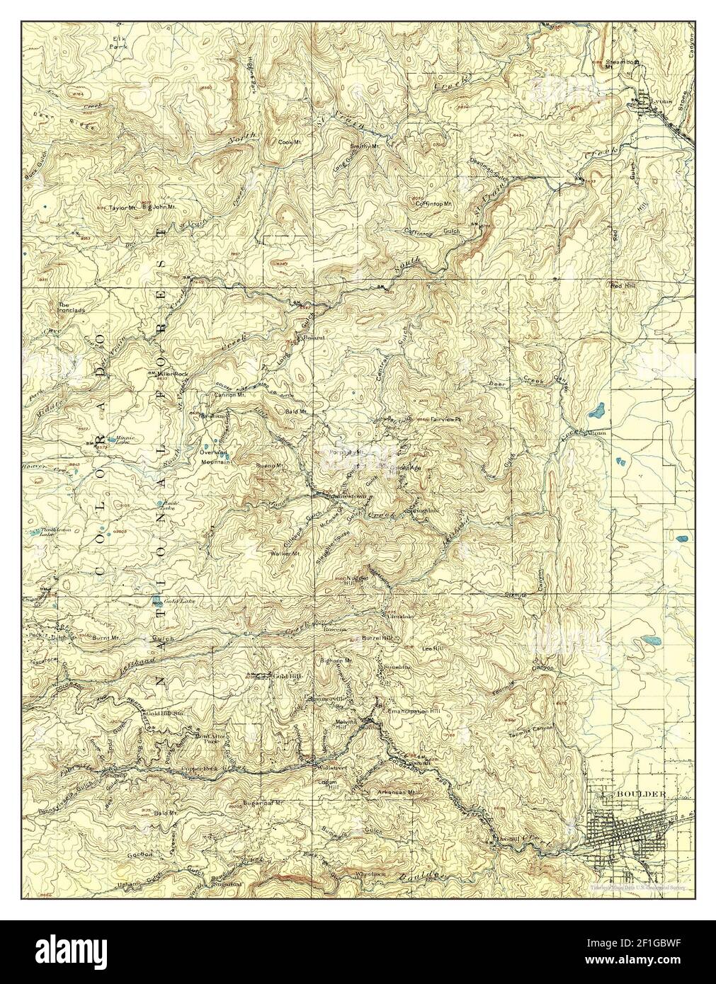 Boulder, Colorado, map 1904, 1:62500, United States of America by ...