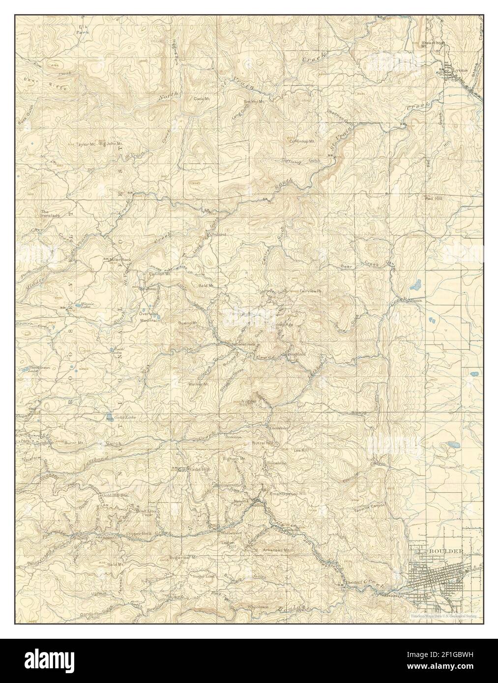 Boulder, Colorado, map 1904, 1:62500, United States of America by ...