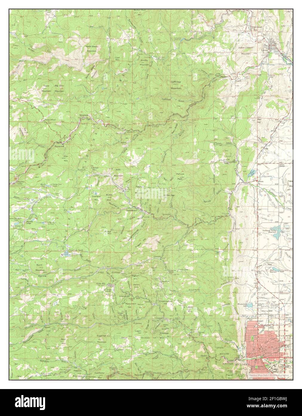Boulder, Colorado, map 1957, 1:62500, United States of America by ...