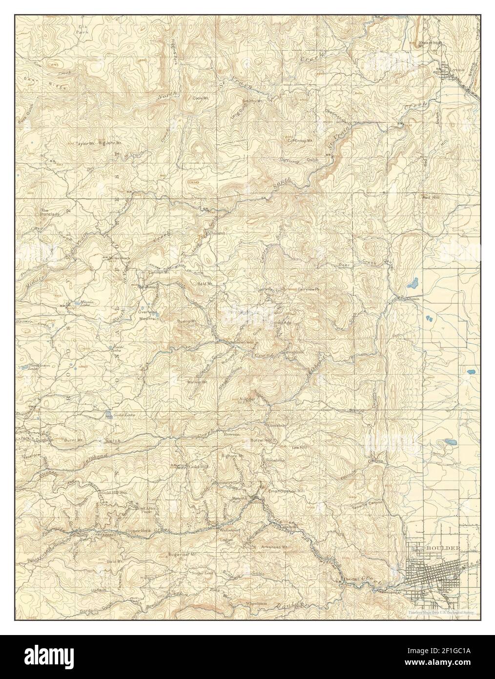 Boulder, Colorado, map 1904, 1:62500, United States of America by ...