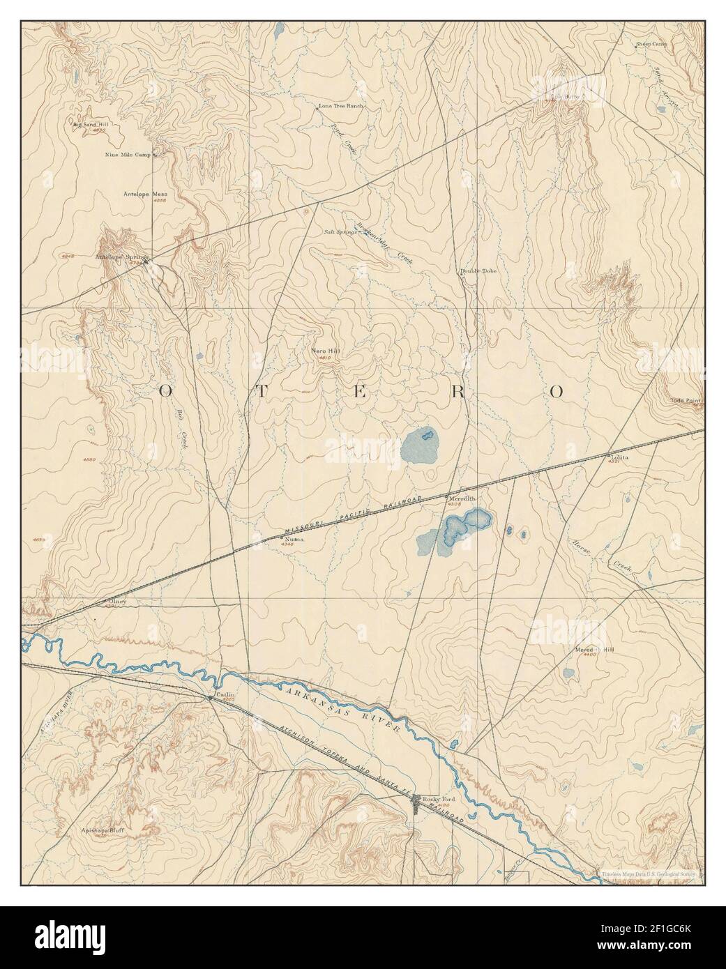 Catlin, Colorado, map 1893, 1:125000, United States of America by ...