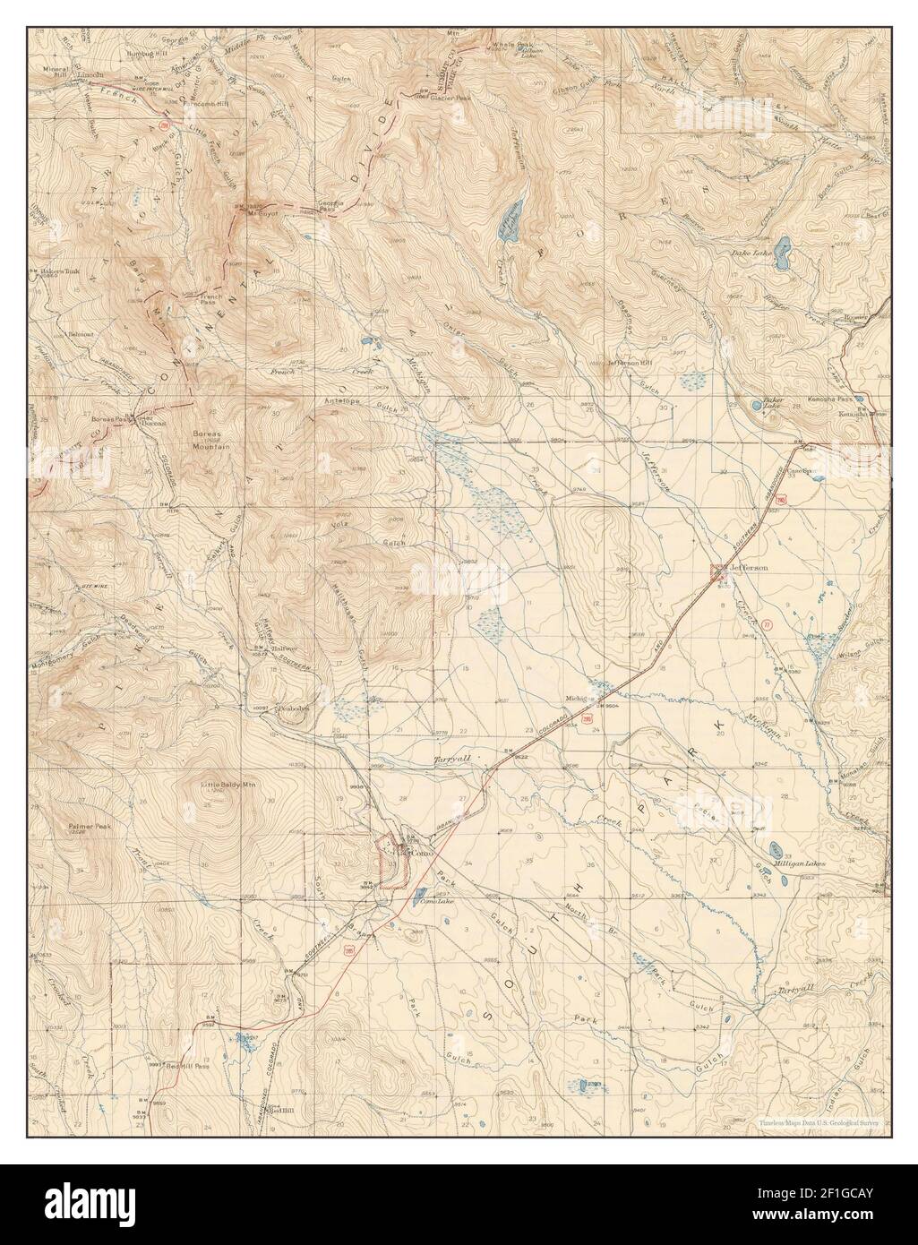 Como, Colorado, map 1937, 1:62500, United States of America by Timeless ...