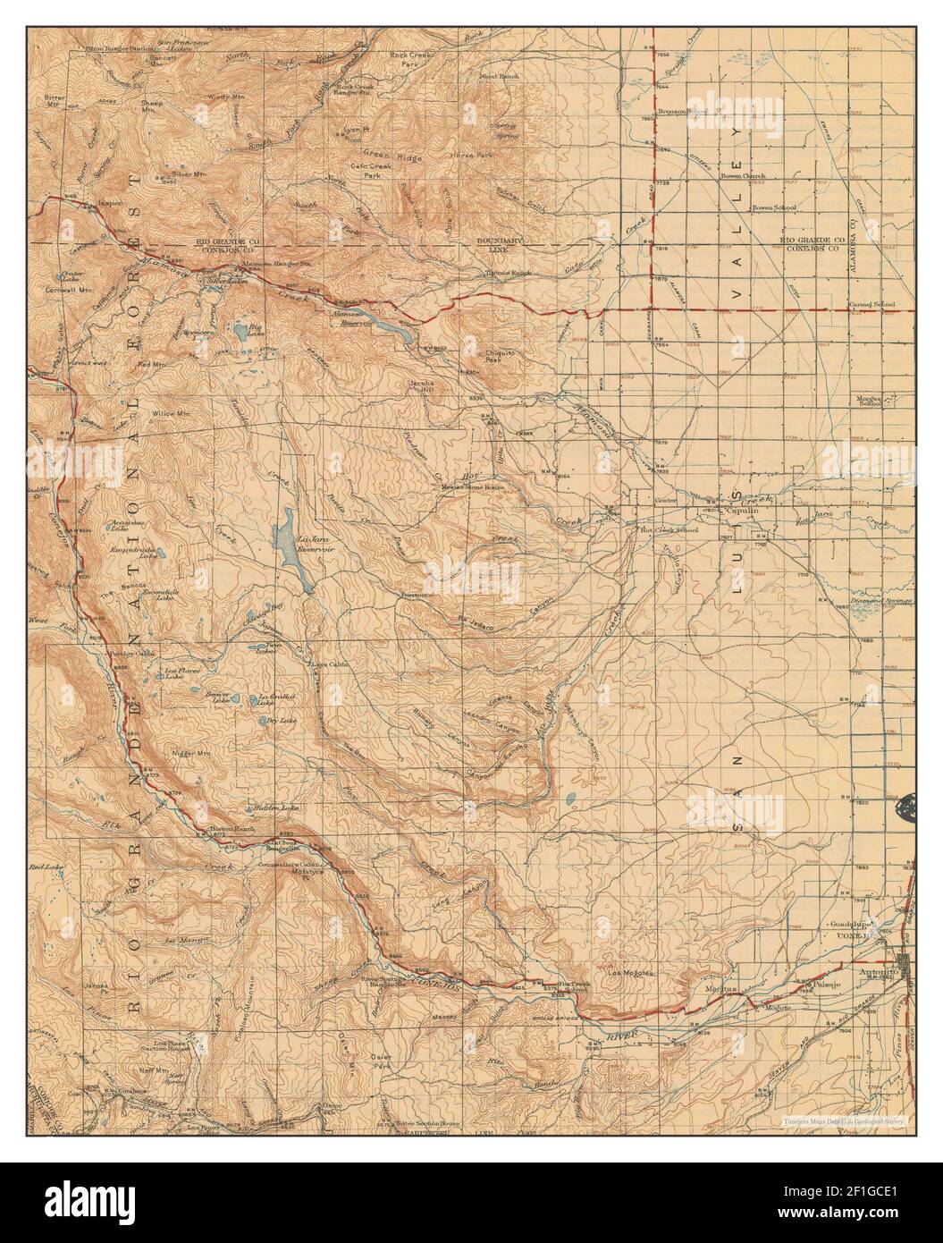 Conejos county map hi-res stock photography and images - Alamy