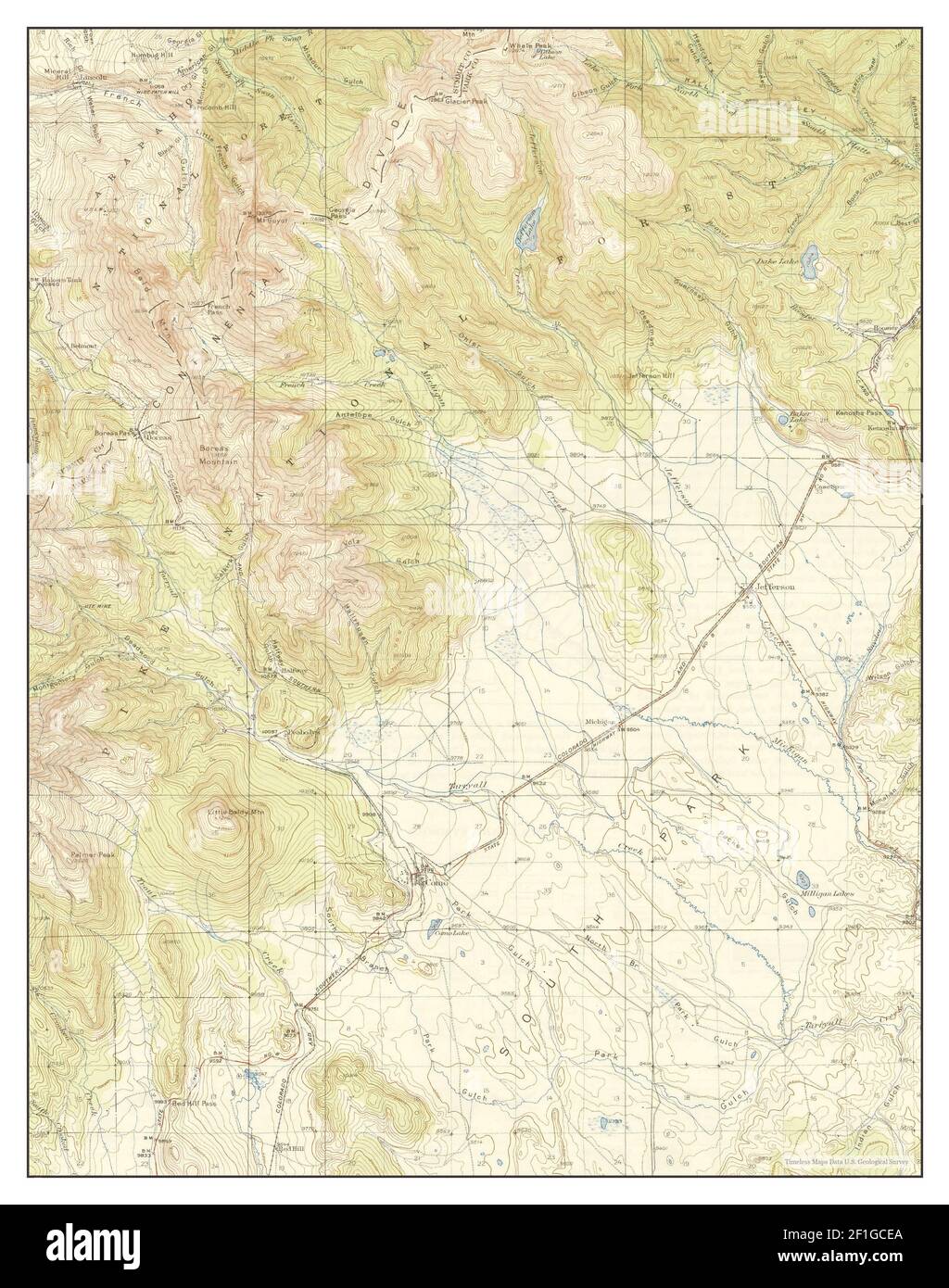 Como, Colorado, map 1937, 1:62500, United States of America by Timeless ...