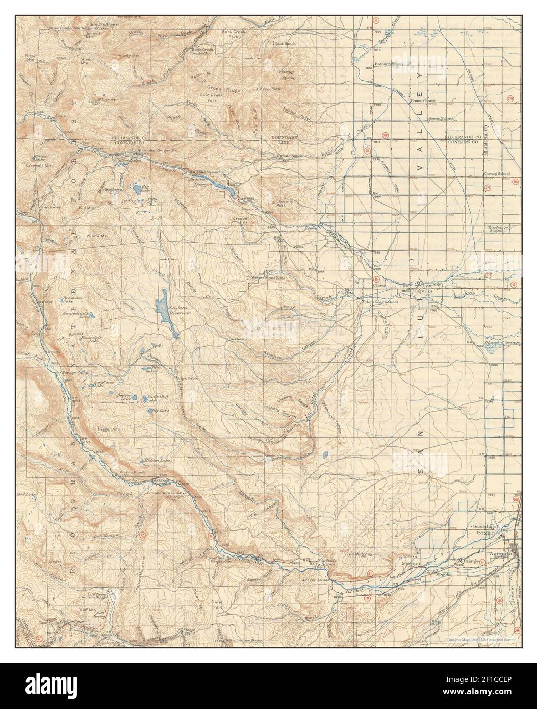 Conejos county map hi-res stock photography and images - Alamy