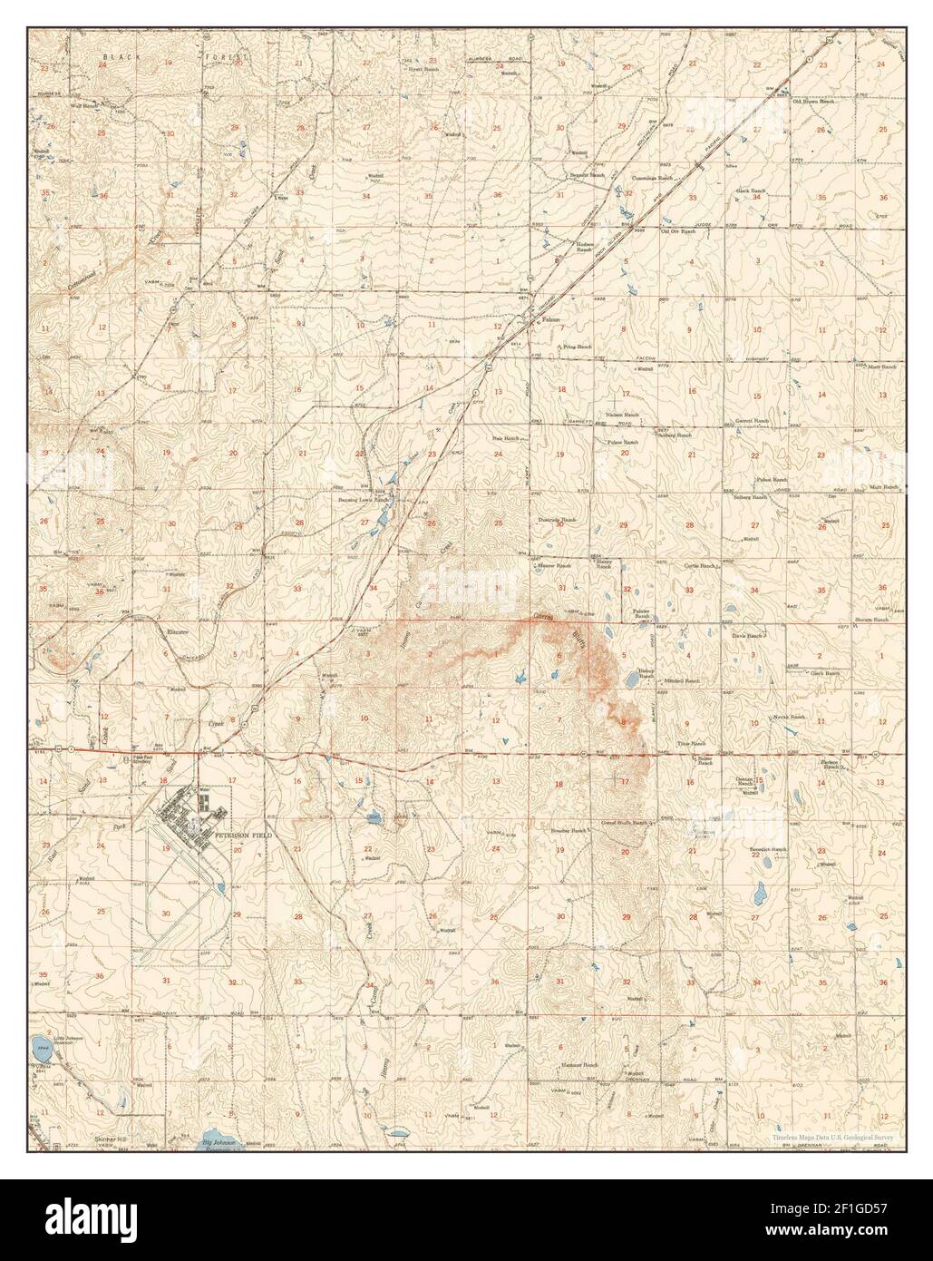 Falcon, Colorado, map 1951, 1:62500, United States of America by ...