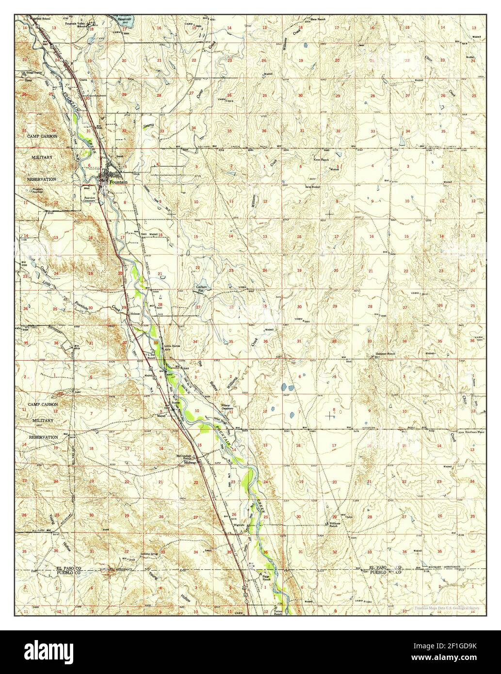 Fountain, Colorado, map 1951, 1:62500, United States of America by ...