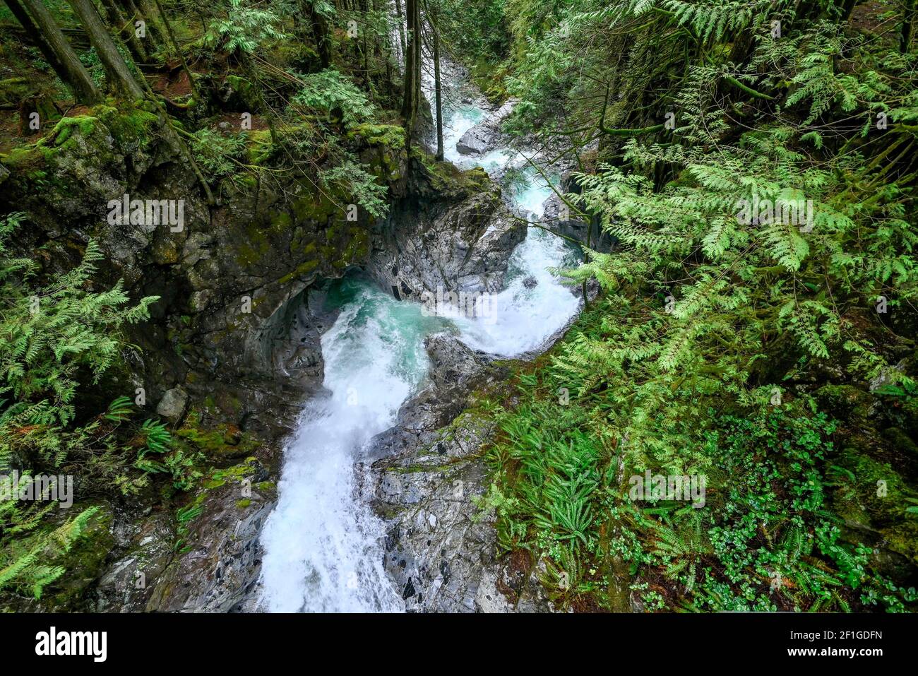 Waterfall, Cascade Falls Regional Park, Fraser Valley, Columbia, Canada ...