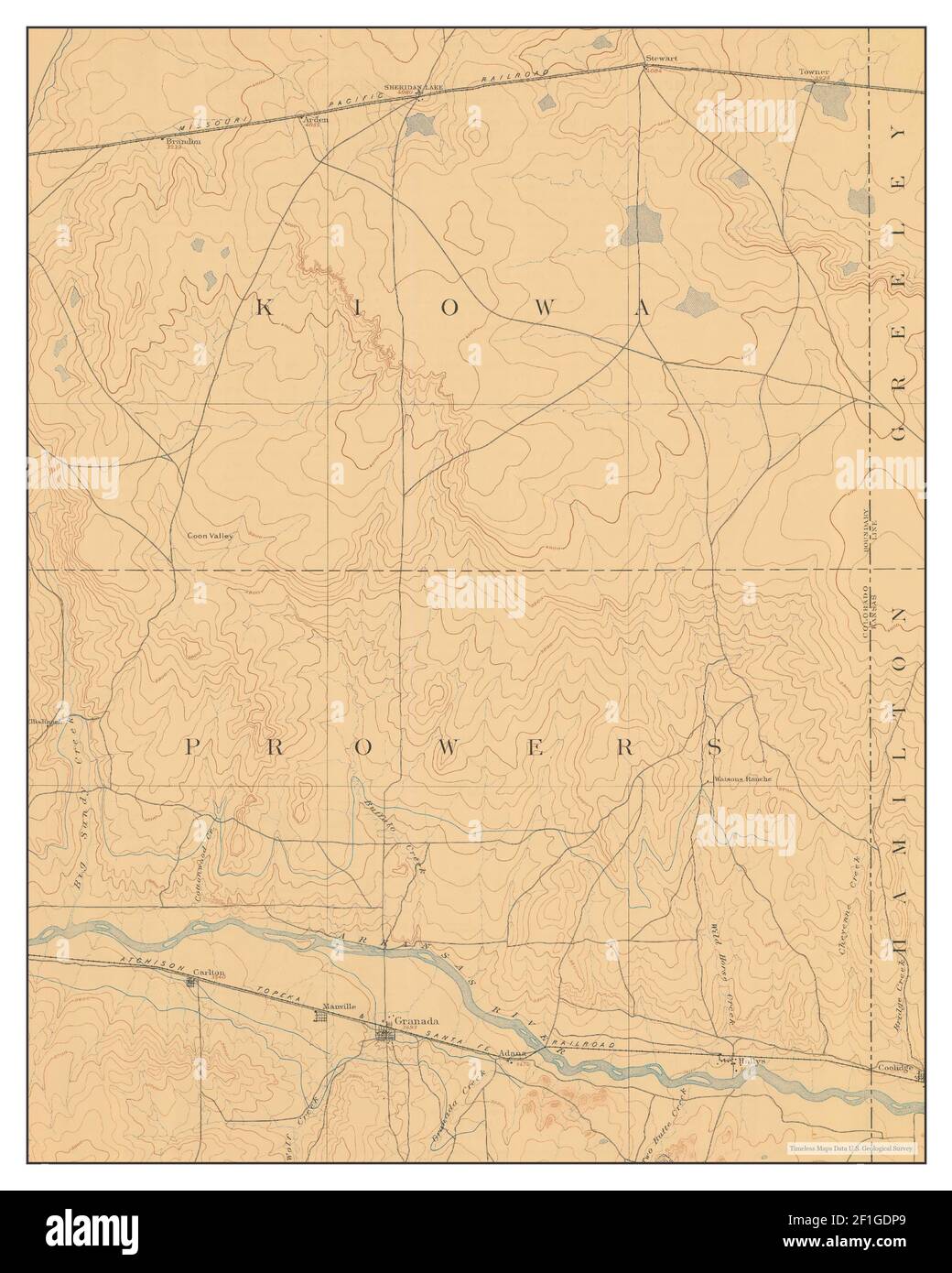 Granada, Colorado, map 1894, 1:125000, United States of America by ...
