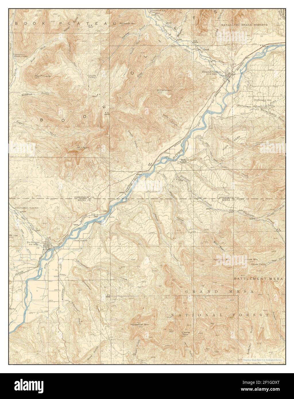 Grand Valley, Colorado, map 1929, 1:62500, United States of America by ...