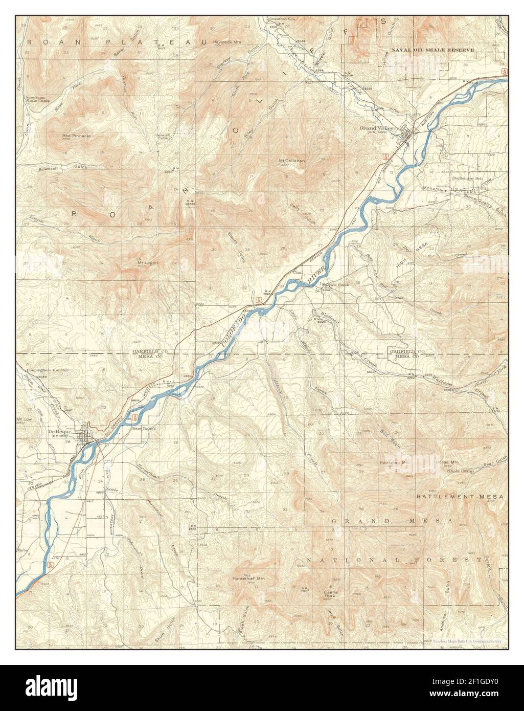 Map of grand valley Cut Out Stock Images & Pictures - Alamy