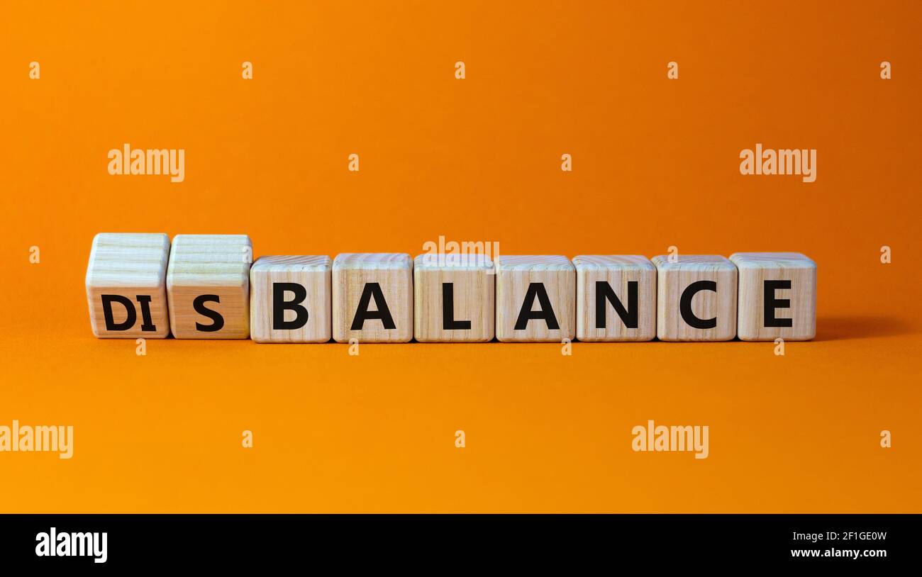 Balance or disbalance symbol. Turned cubes and changed the word ...