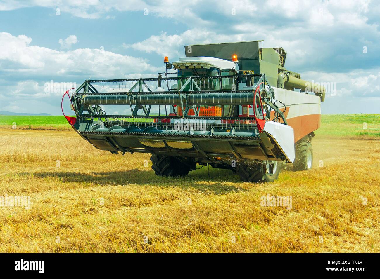 modern combine harvester, agricultural machine for harvesting grain ...