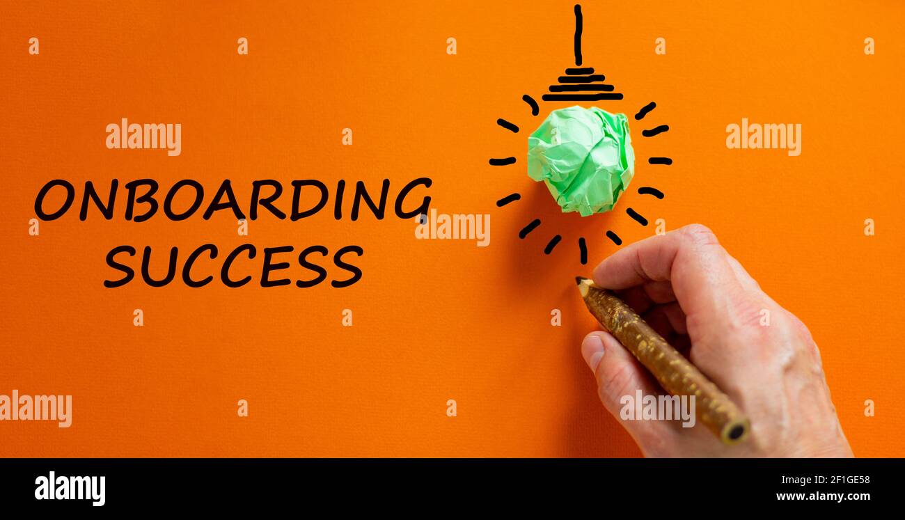 Onboarding success symbol. Businessman writing words 'onboarding ...