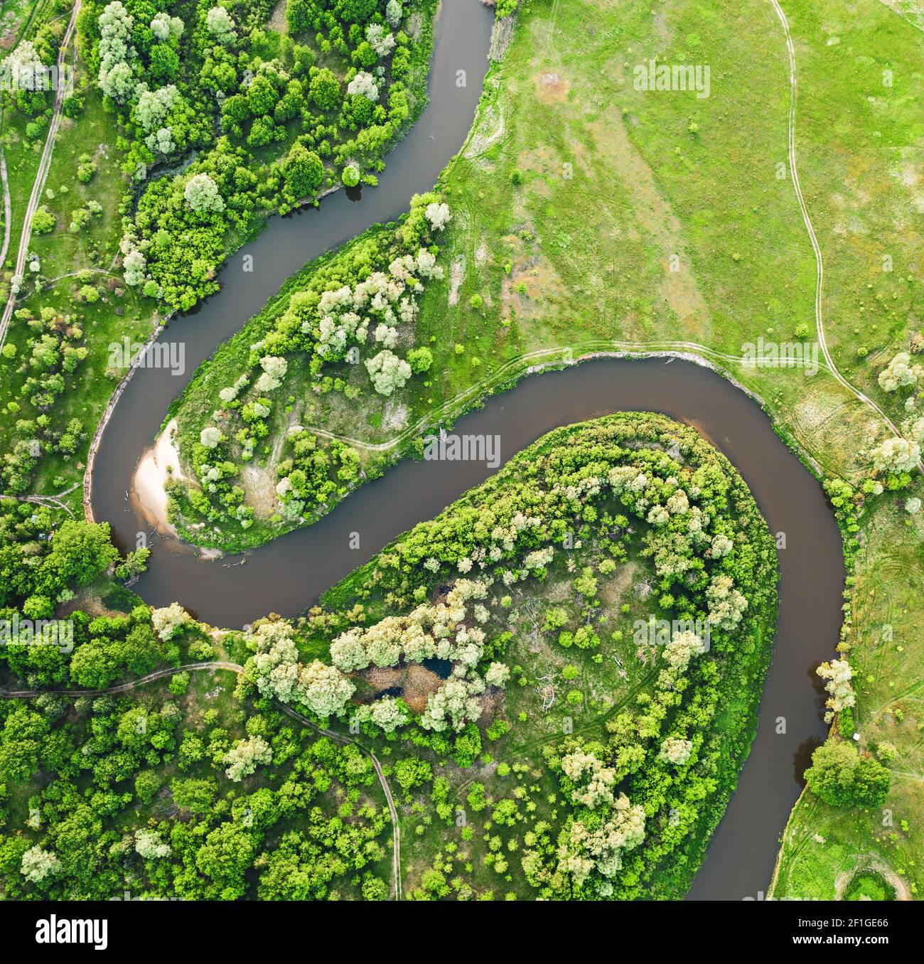 River in the meadows Stock Photo - Alamy