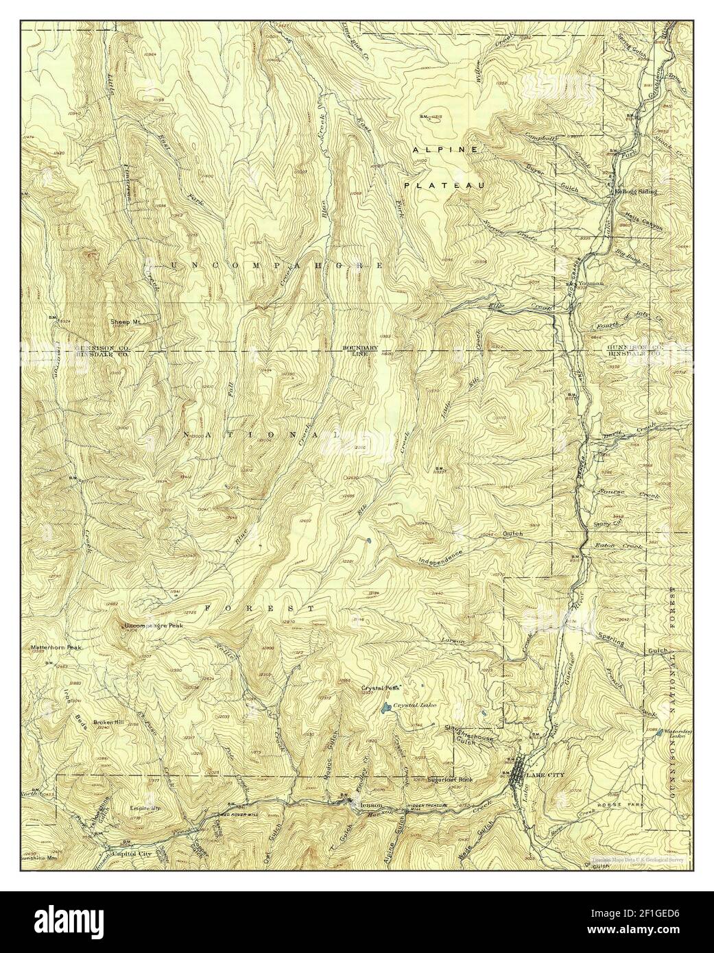 1905 colorado state map hi-res stock photography and images - Alamy