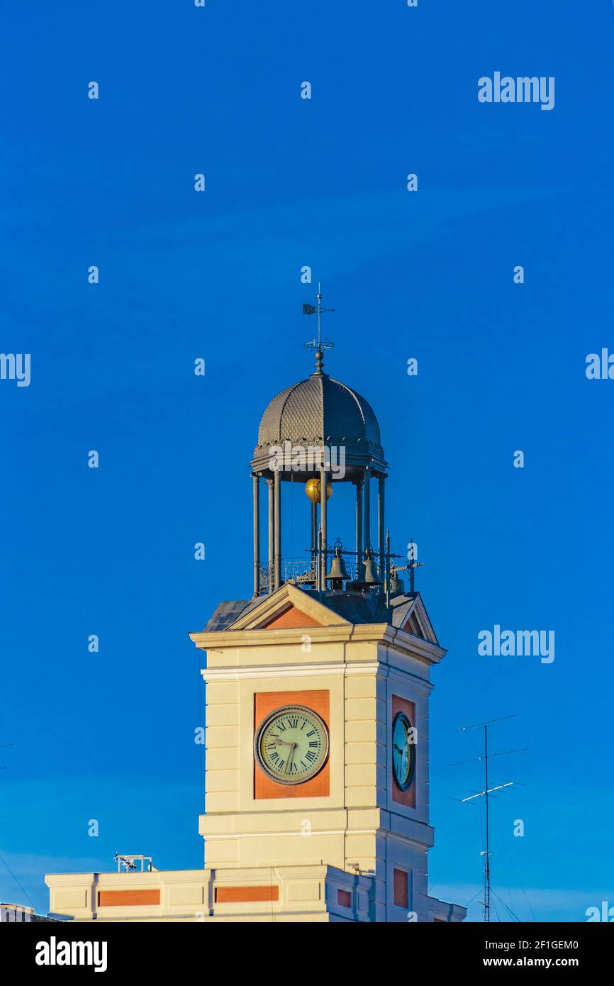 Bell tower clock madrid hi-res stock photography and images - Alamy