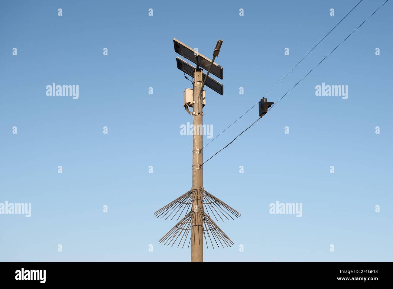 Street traffic lights powered solar cell panel Stock Photo - Alamy