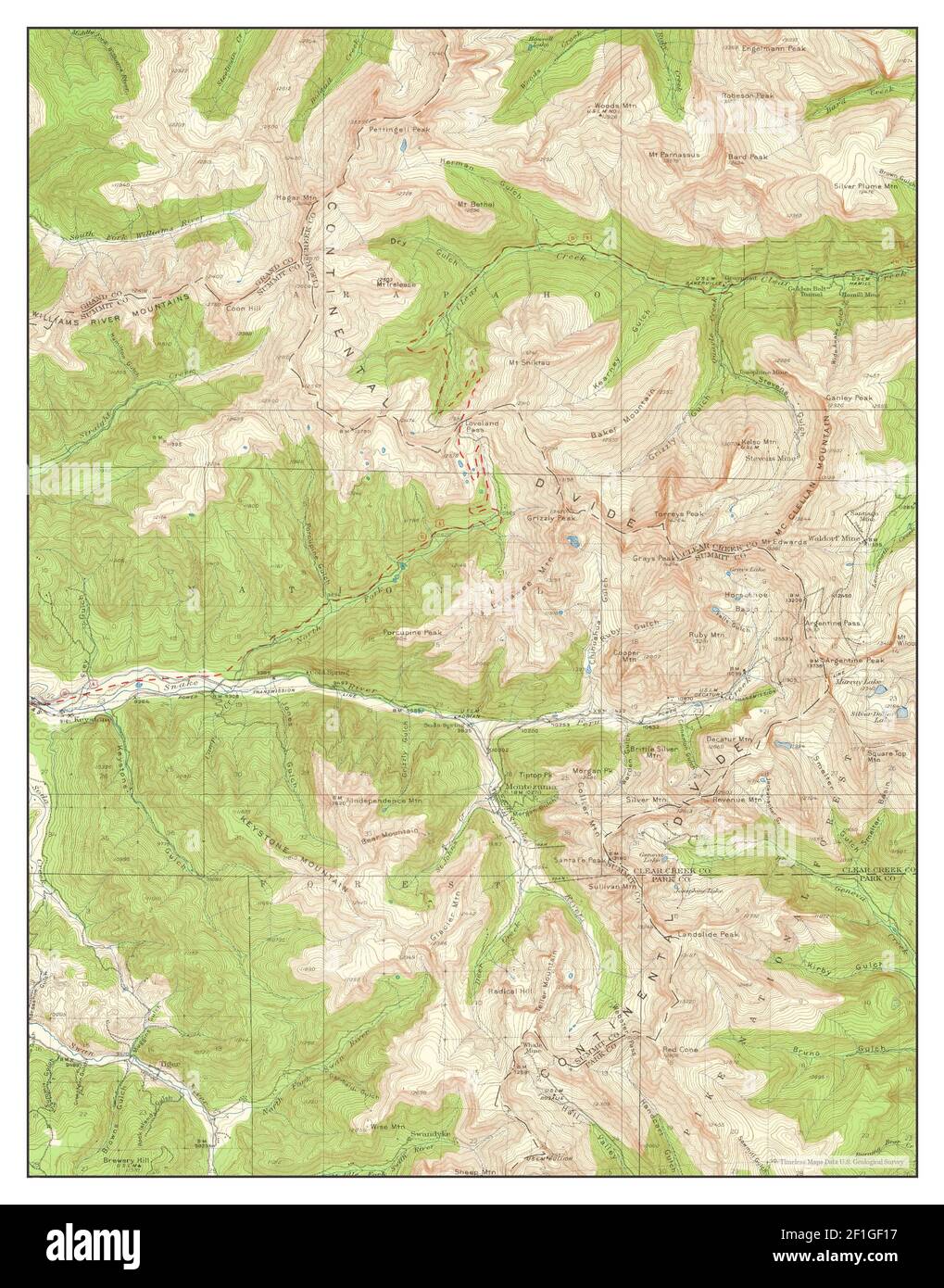 Montezuma, Colorado, map 1933, 1:62500, United States of America by ...