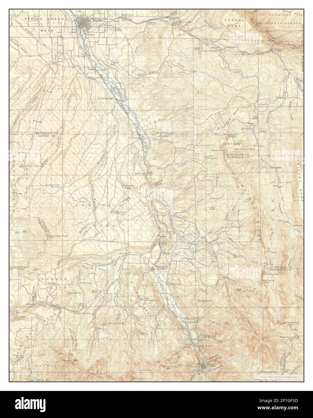 Montrose, Colorado, map 1911, 1:125000, United States of America by ...