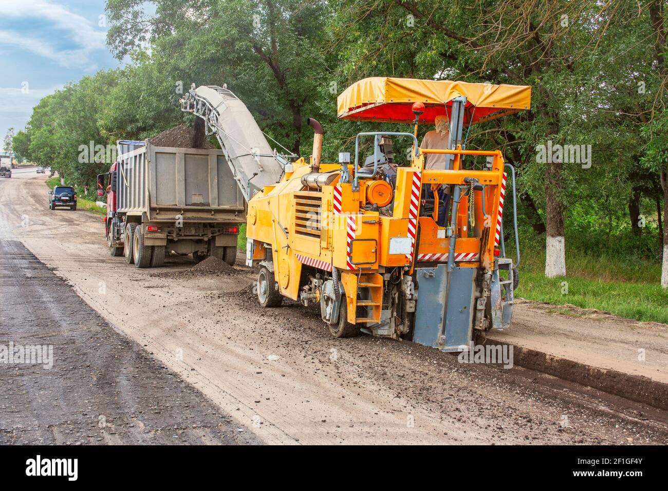 repair of the road with the help of special equipment Stock Photo - Alamy