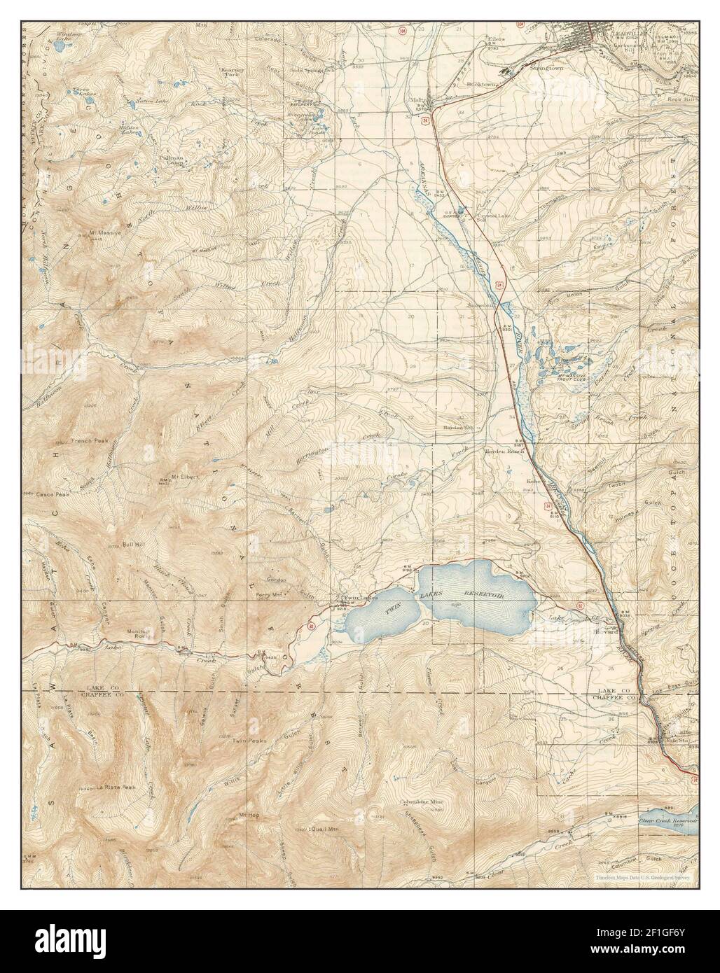 Carte Du Mont Elbert Mount Elbert Northeast Ridge Route Description
