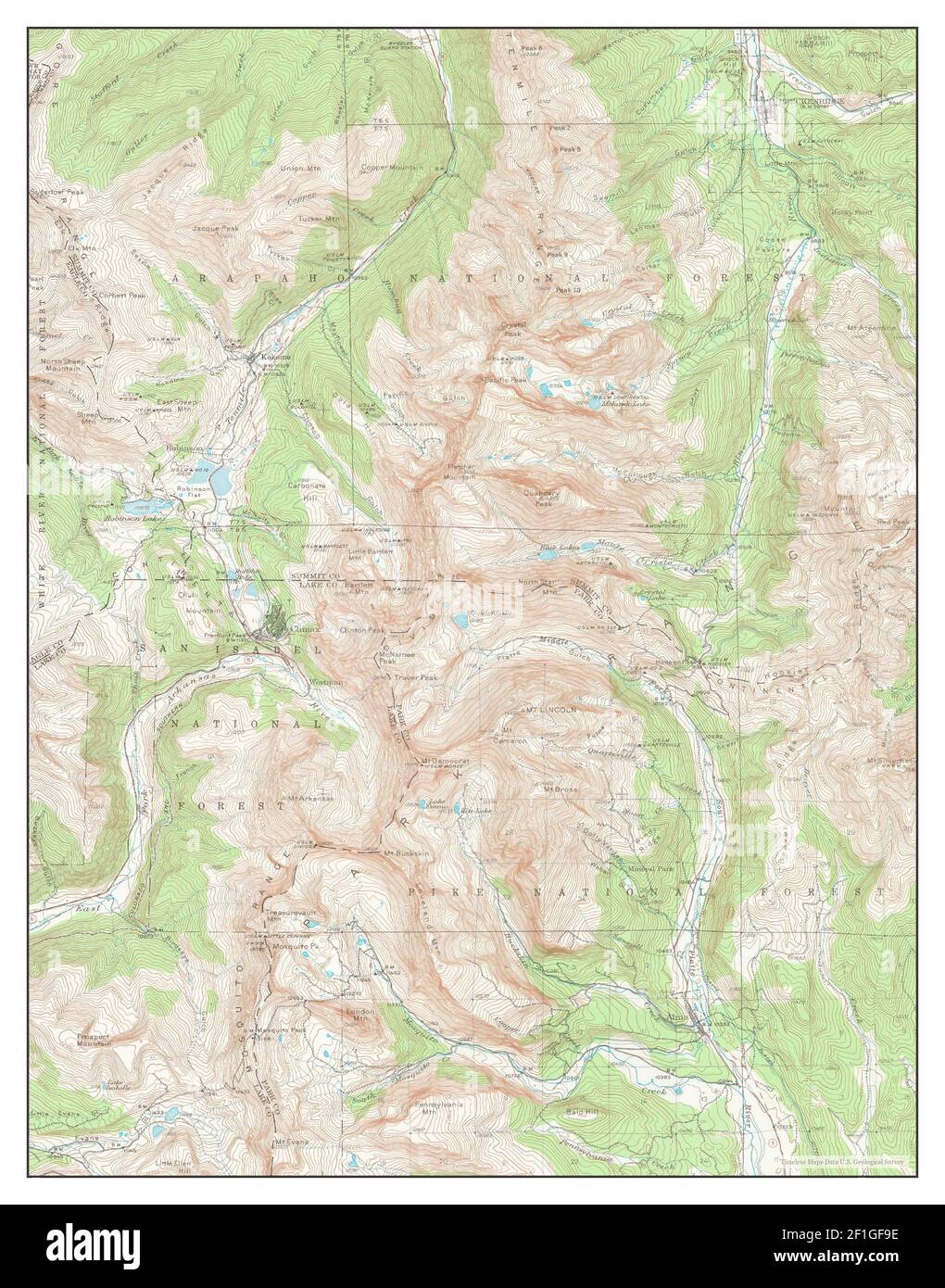 Mount Lincoln, Colorado, map 1938, 1:62500, United States of America by ...