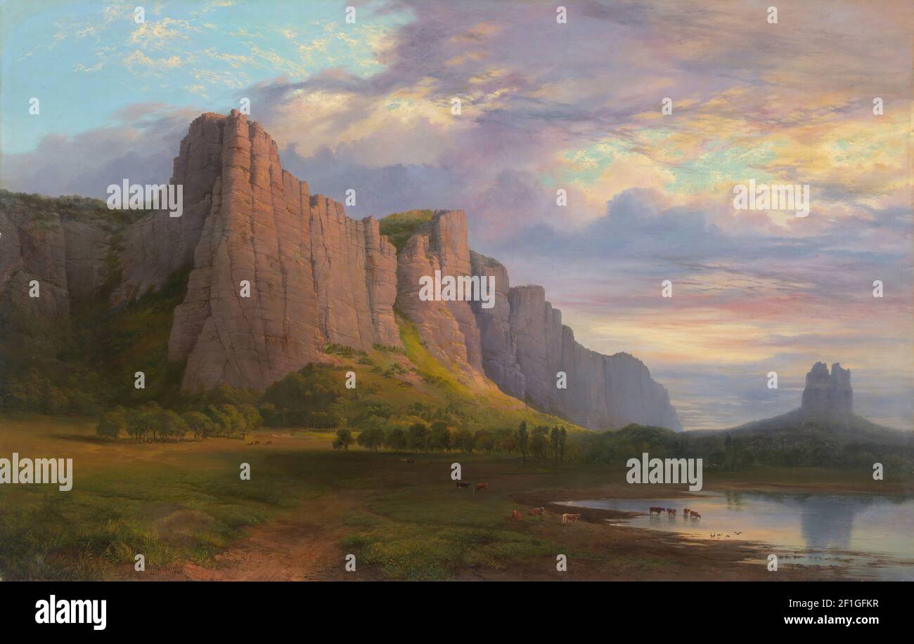 Nicholas Chevalier - Mount Arapiles and the Mitre Rock Stock Photo - Alamy