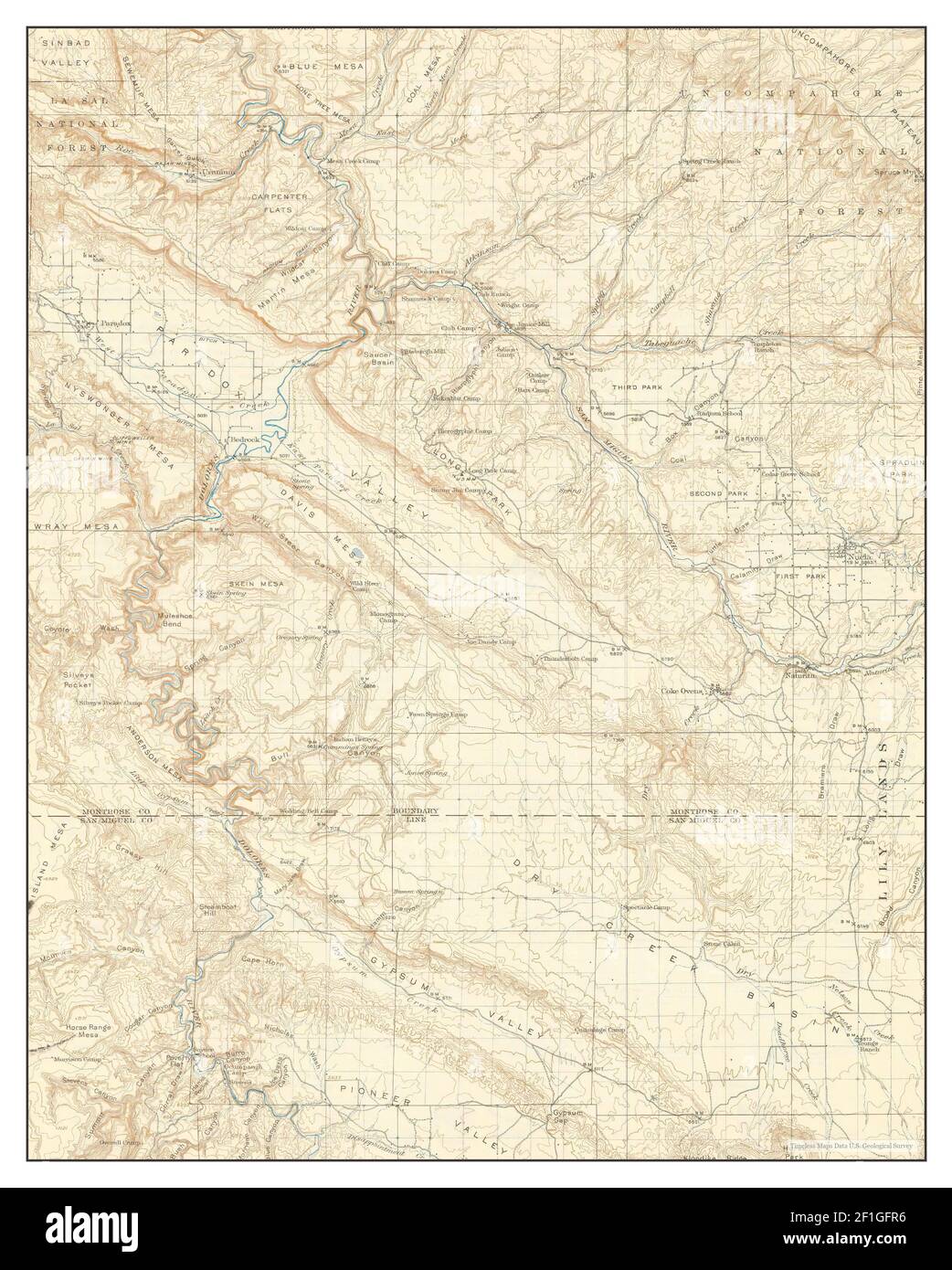 Paradox Valley, Colorado, map 1922, 1:125000, United States of America ...