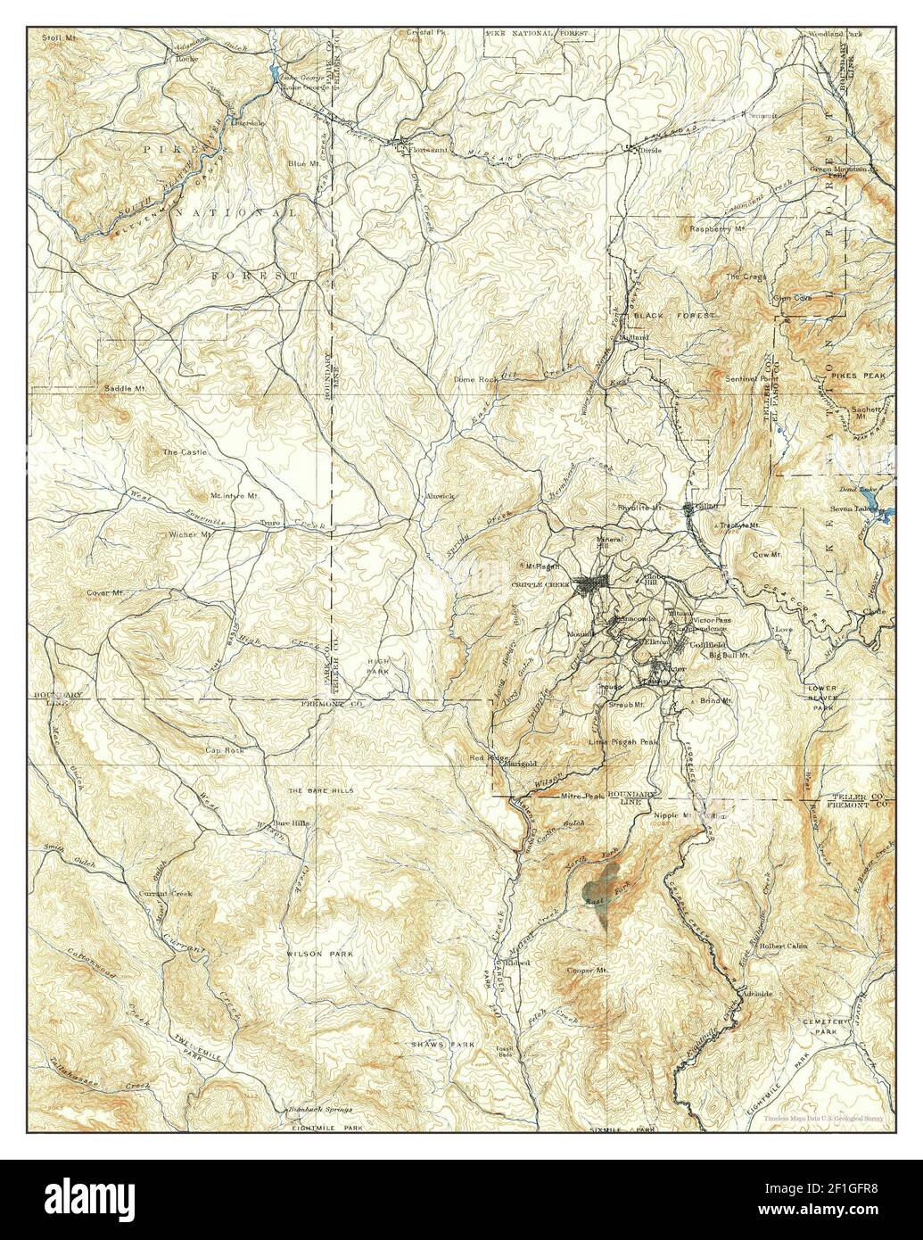 Pikes Peak Map Colorado High Resolution Stock Photography and Images ...