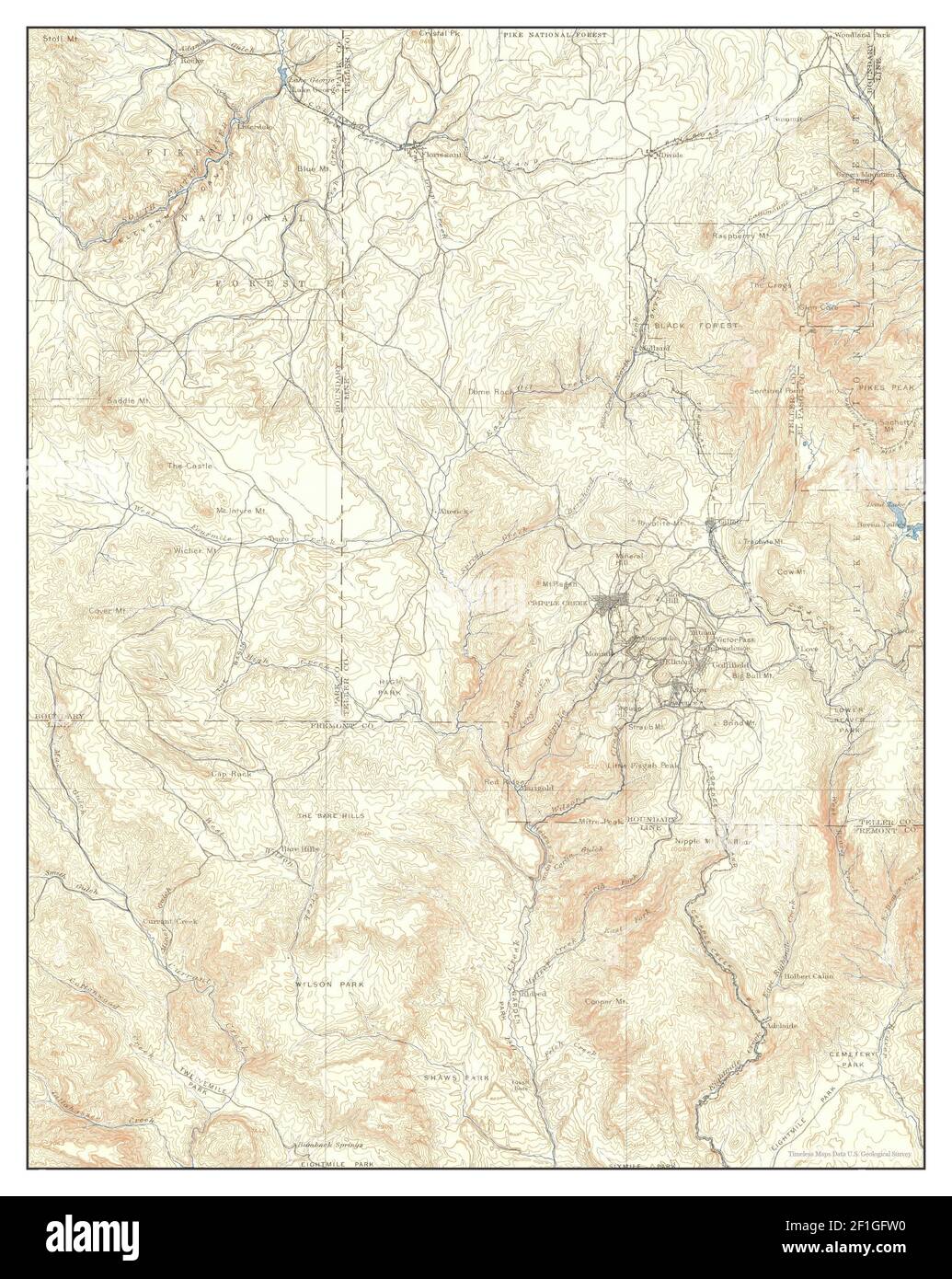 Pikes Peak Map Colorado High Resolution Stock Photography and Images ...