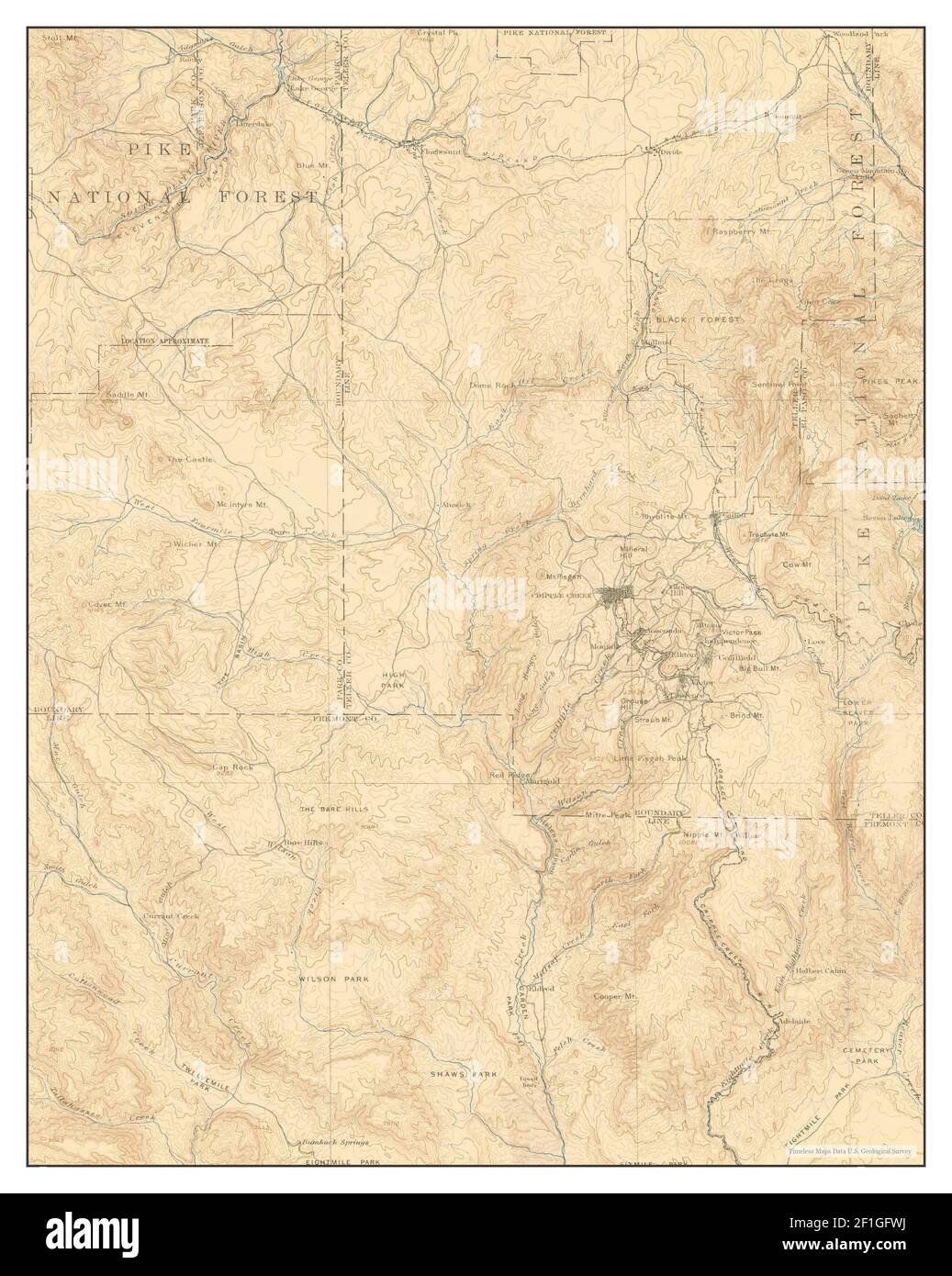 Pikes peak map colorado hi-res stock photography and images - Alamy