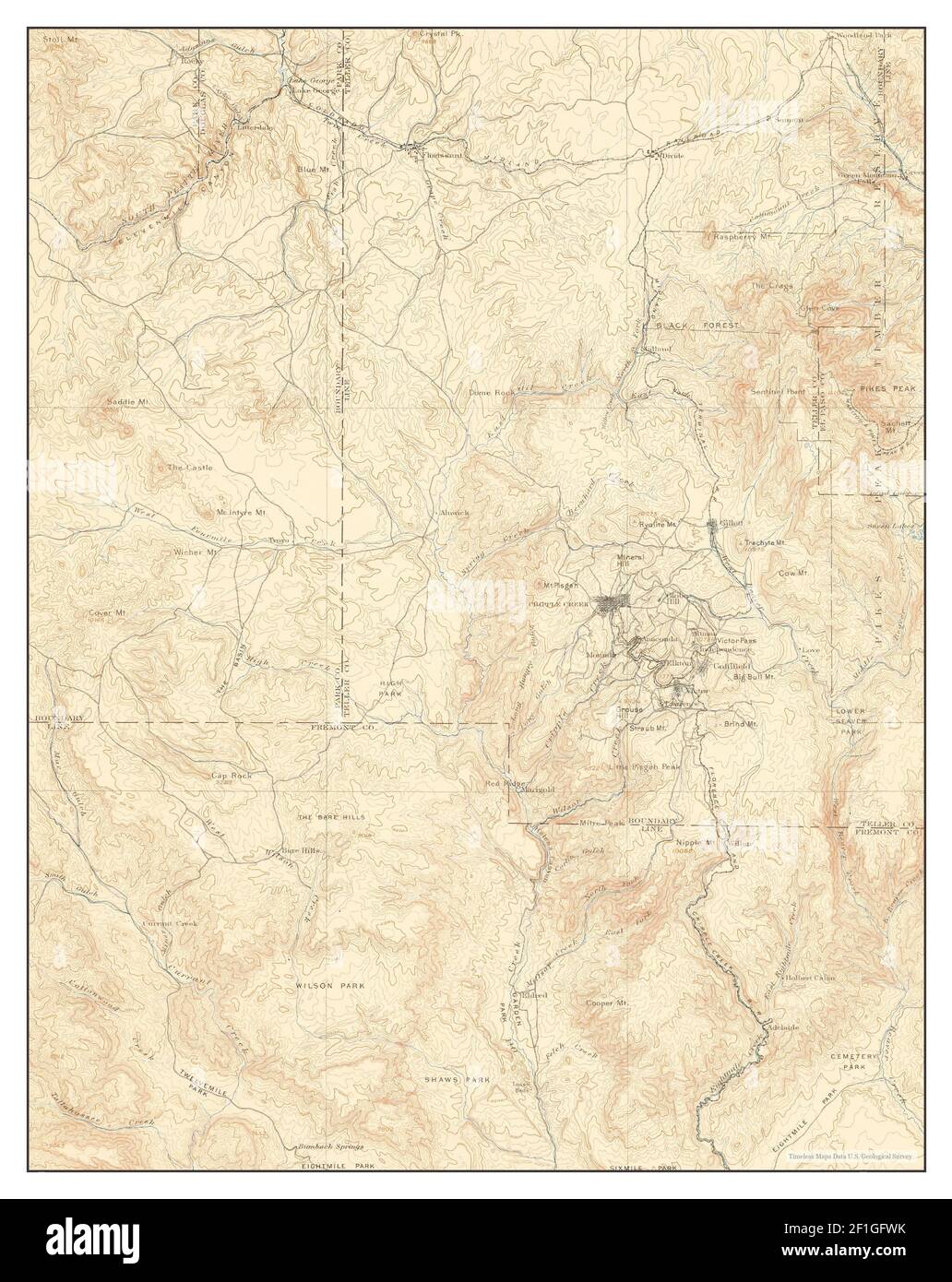 Pikes peak map colorado hi-res stock photography and images - Alamy