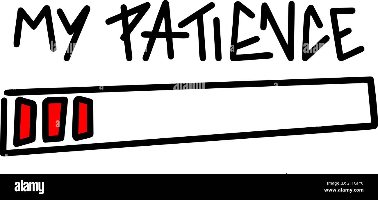 my patience quote with battery indicator bar typography art lettering ...