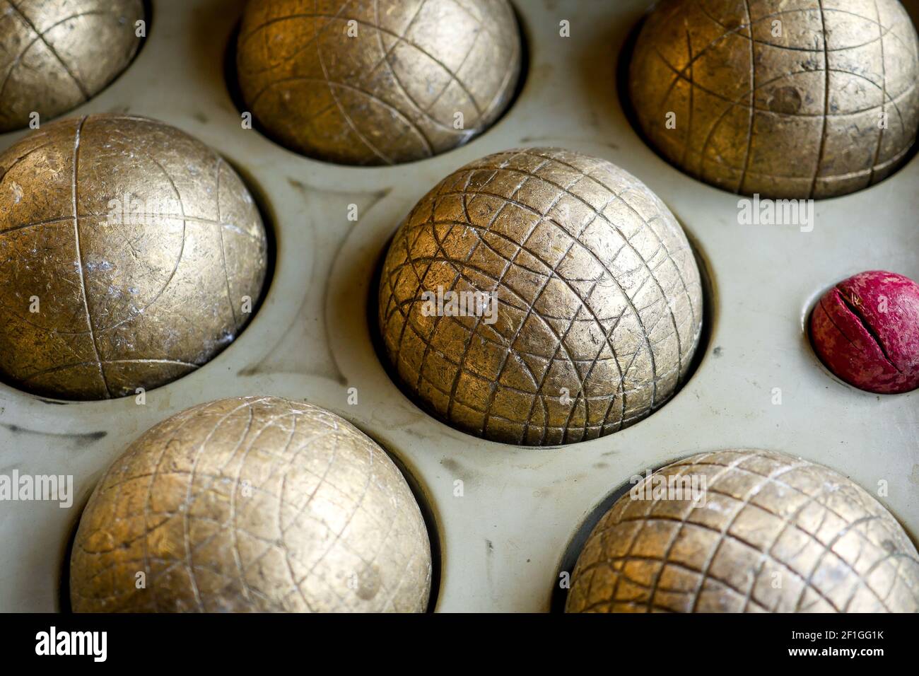 Petanque balls, France Stock Photo - Alamy