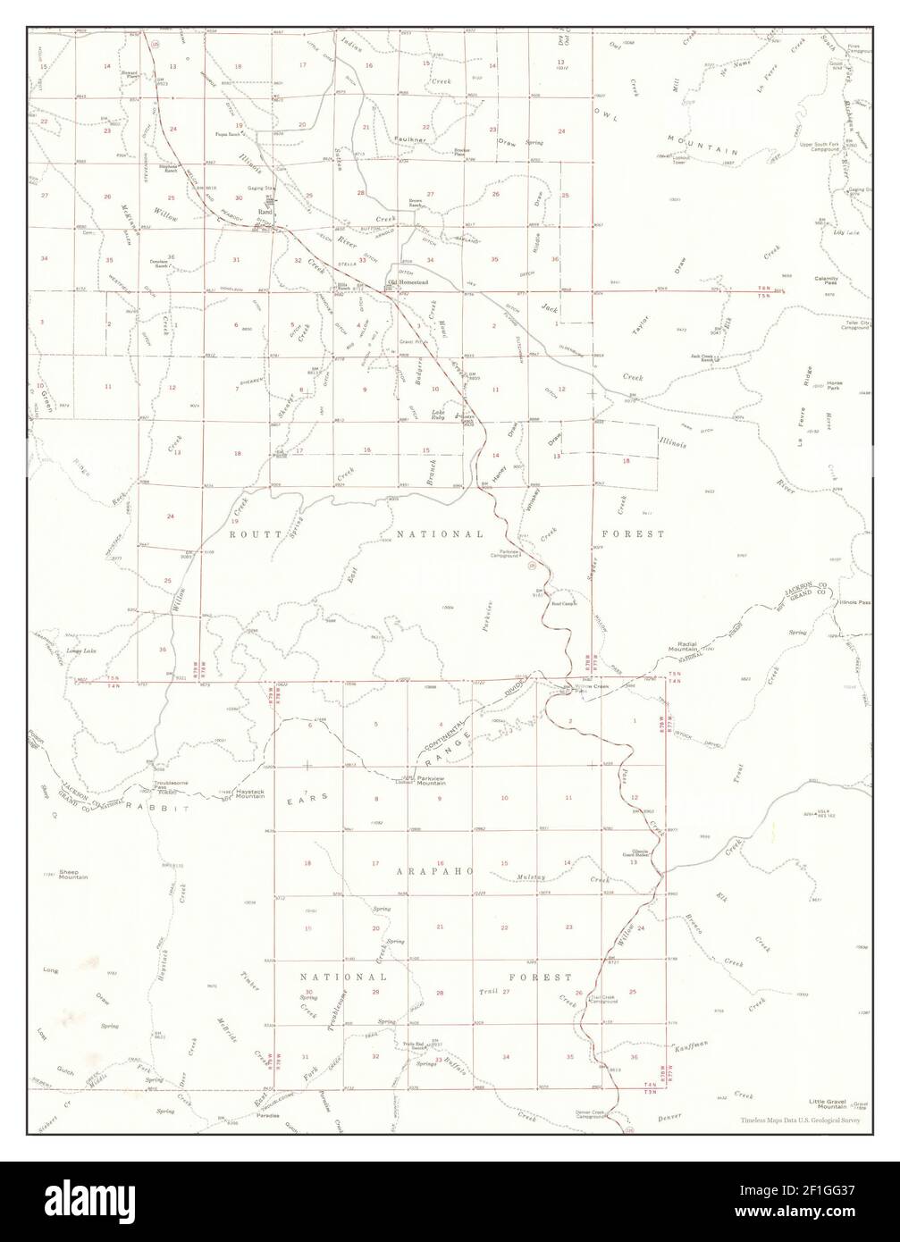 Rand, Colorado, map 1956, 1:62500, United States of America by Timeless ...