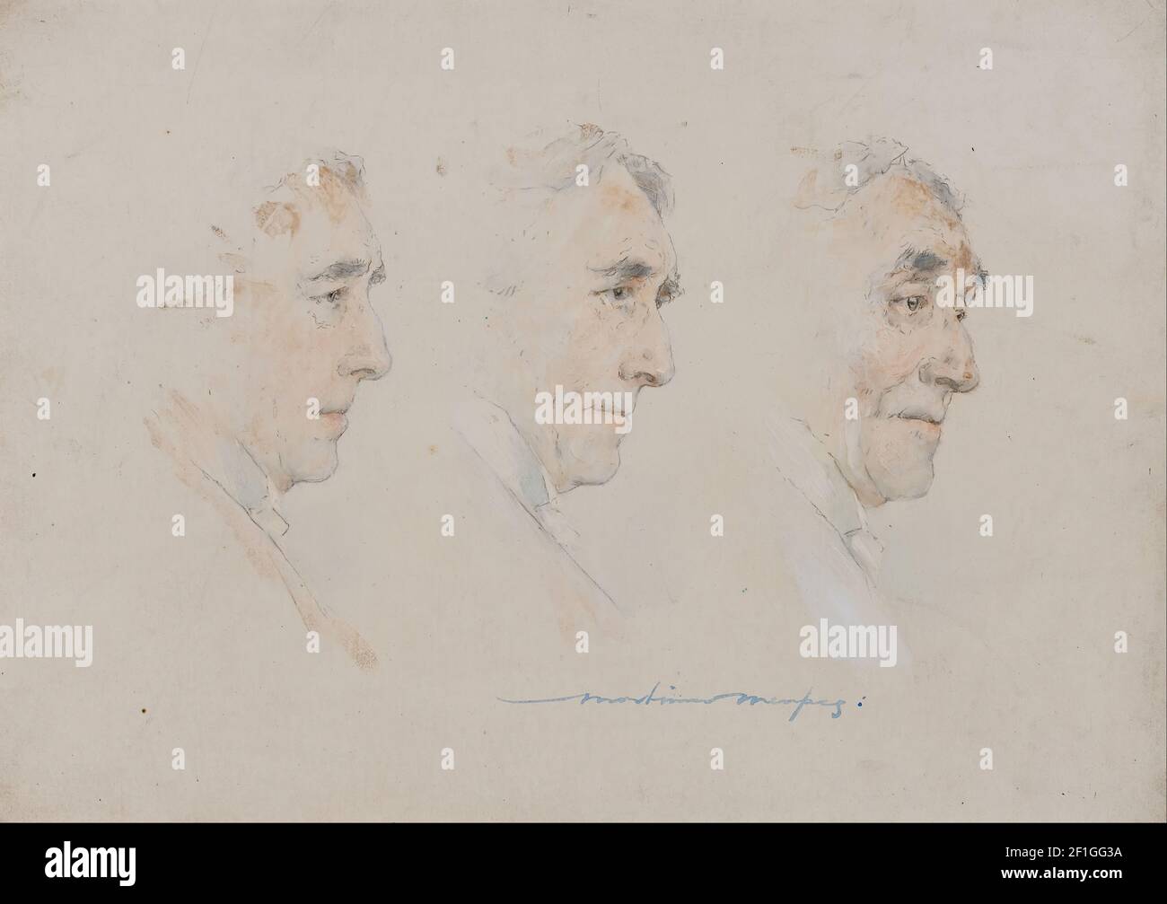 Mortimer Menpes - Triple portrait of Sir Henry Irving Stock Photo - Alamy