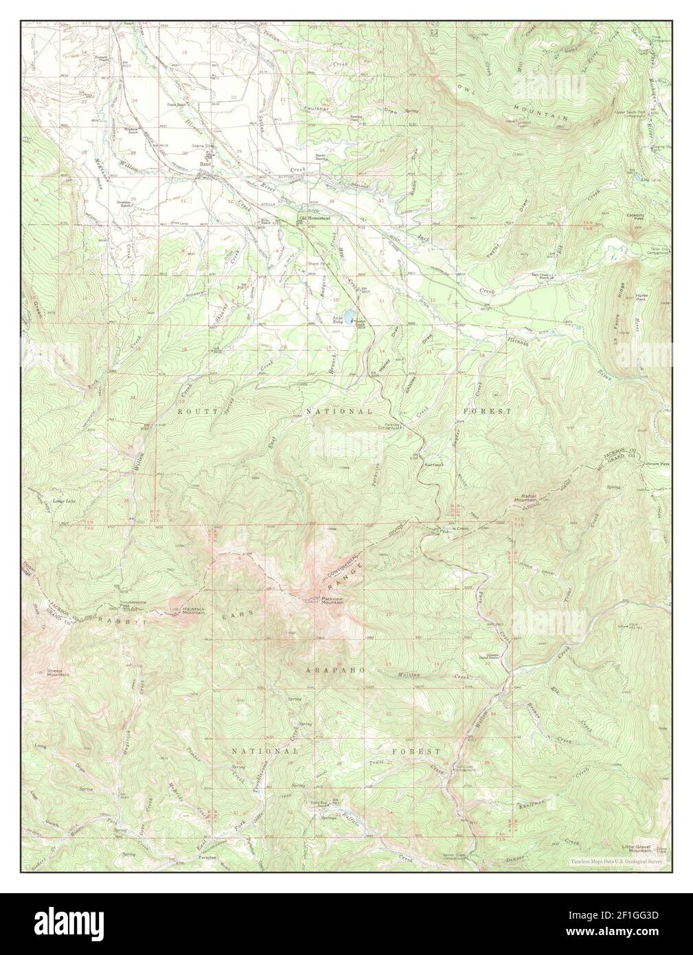 Rand, Colorado, map 1956, 1:62500, United States of America by Timeless ...