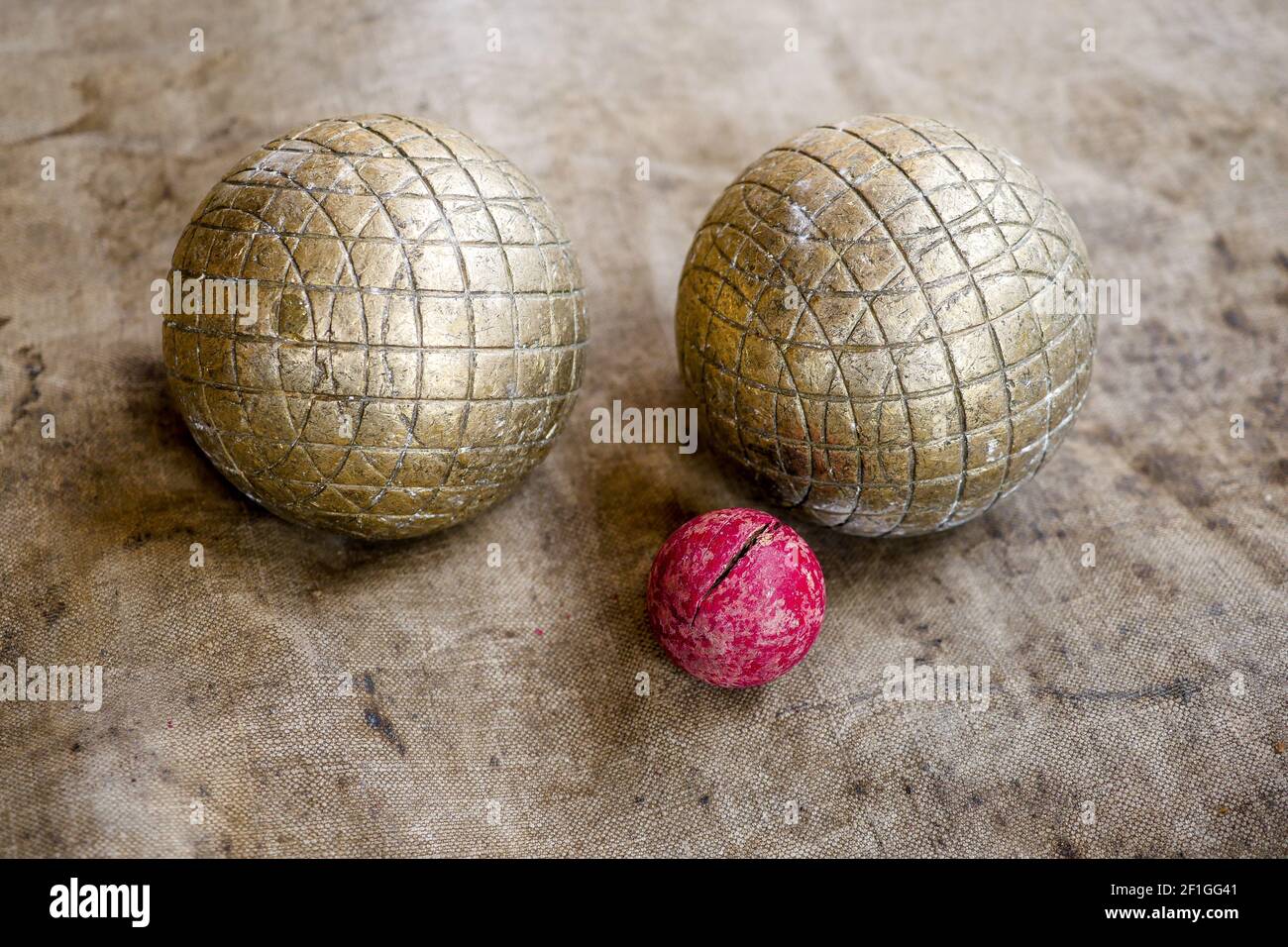 Petanque balls, France Stock Photo - Alamy