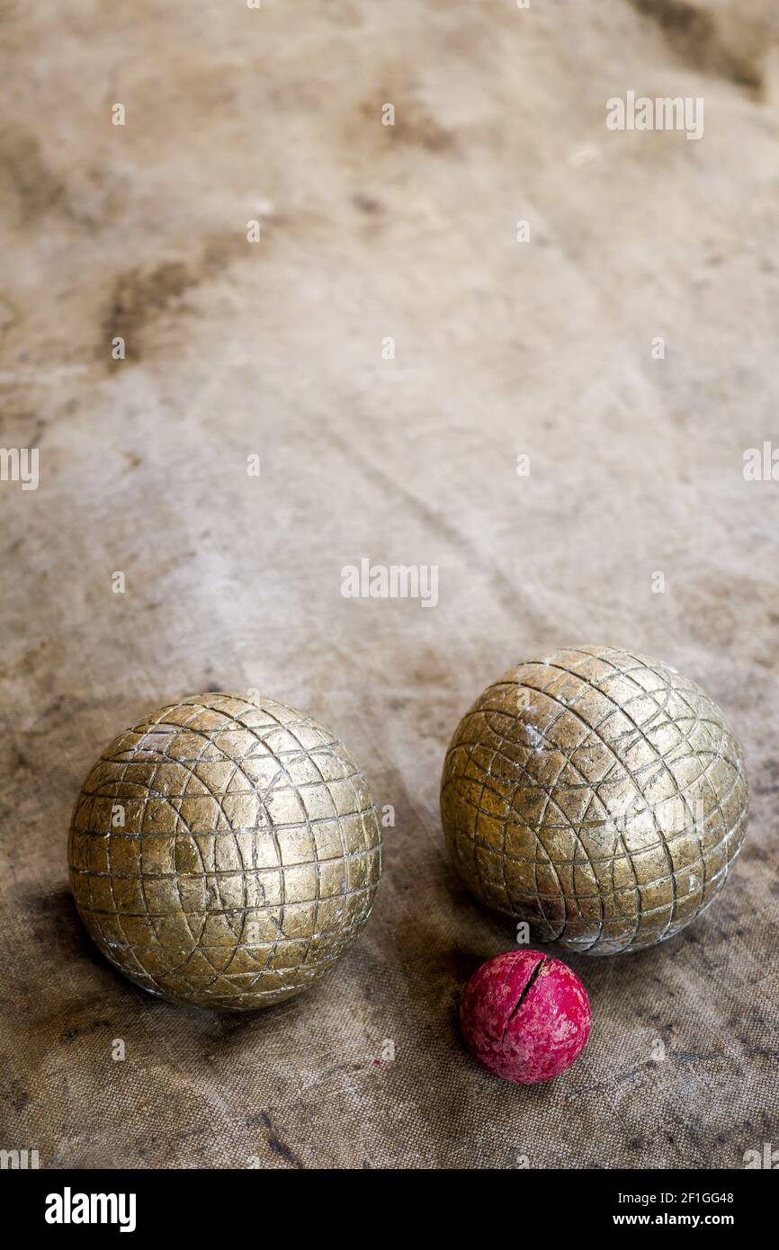 Petanque balls, France Stock Photo - Alamy