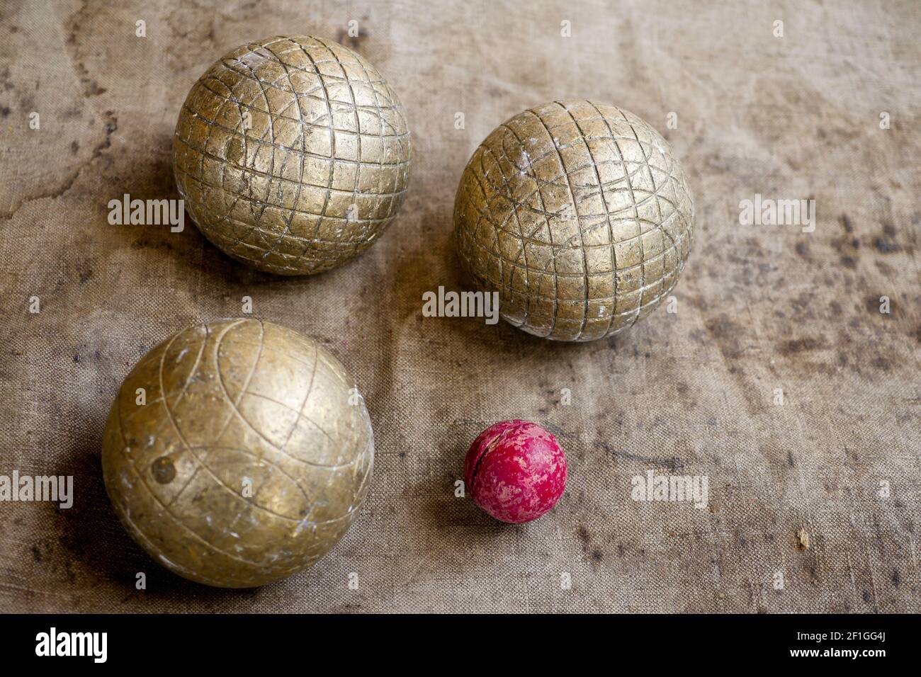 Petanque balls, France Stock Photo - Alamy