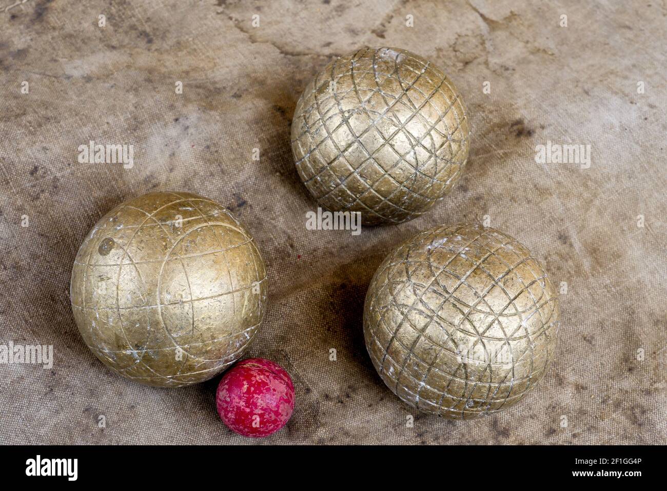 Petanque balls, France Stock Photo - Alamy