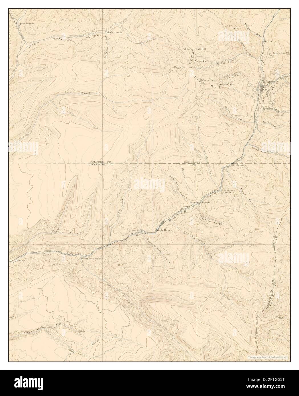 Rico, Colorado, map 1897, 1:62500, United States of America by Timeless ...