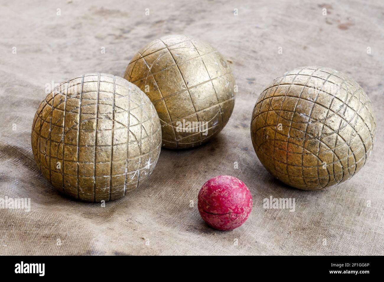 Petanque balls, France Stock Photo - Alamy